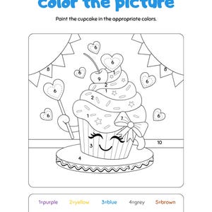 Printable Color the Picture Worksheets - Etsy