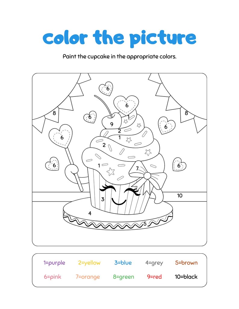 Printable Color the Picture Worksheets - Etsy