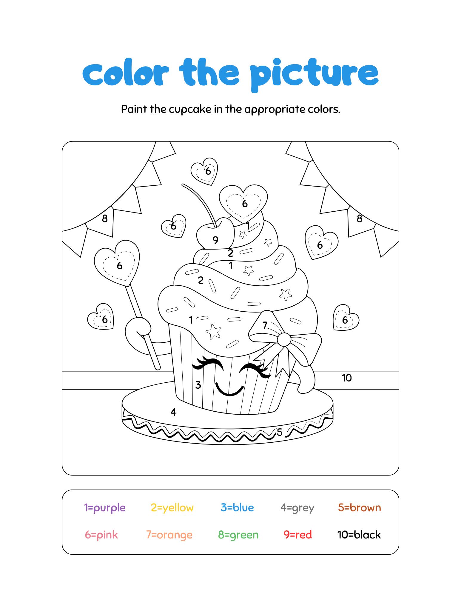 Printable Color the Picture Worksheets - Etsy