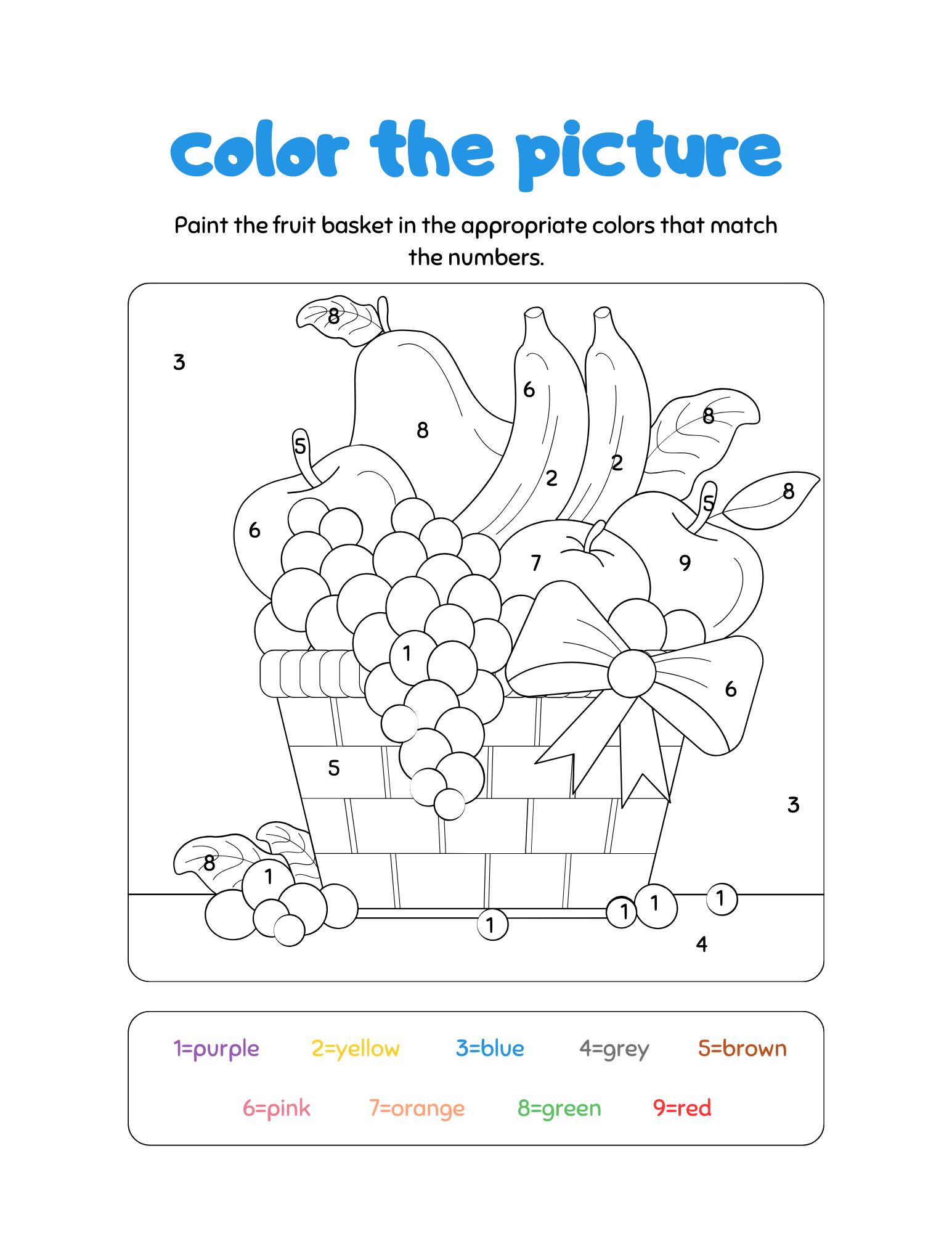 Printable Color the Picture Worksheets - Etsy