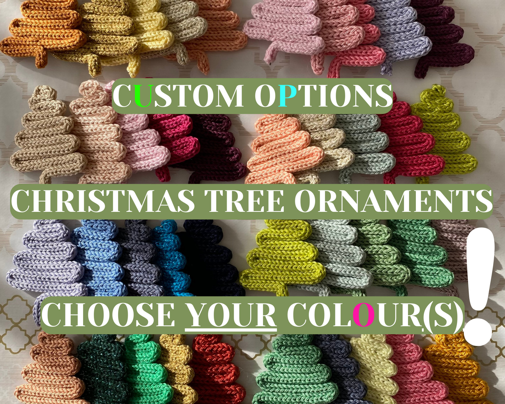 Mix and Match Colorful Christmas Tree Ornaments, Knitted Ornament ...