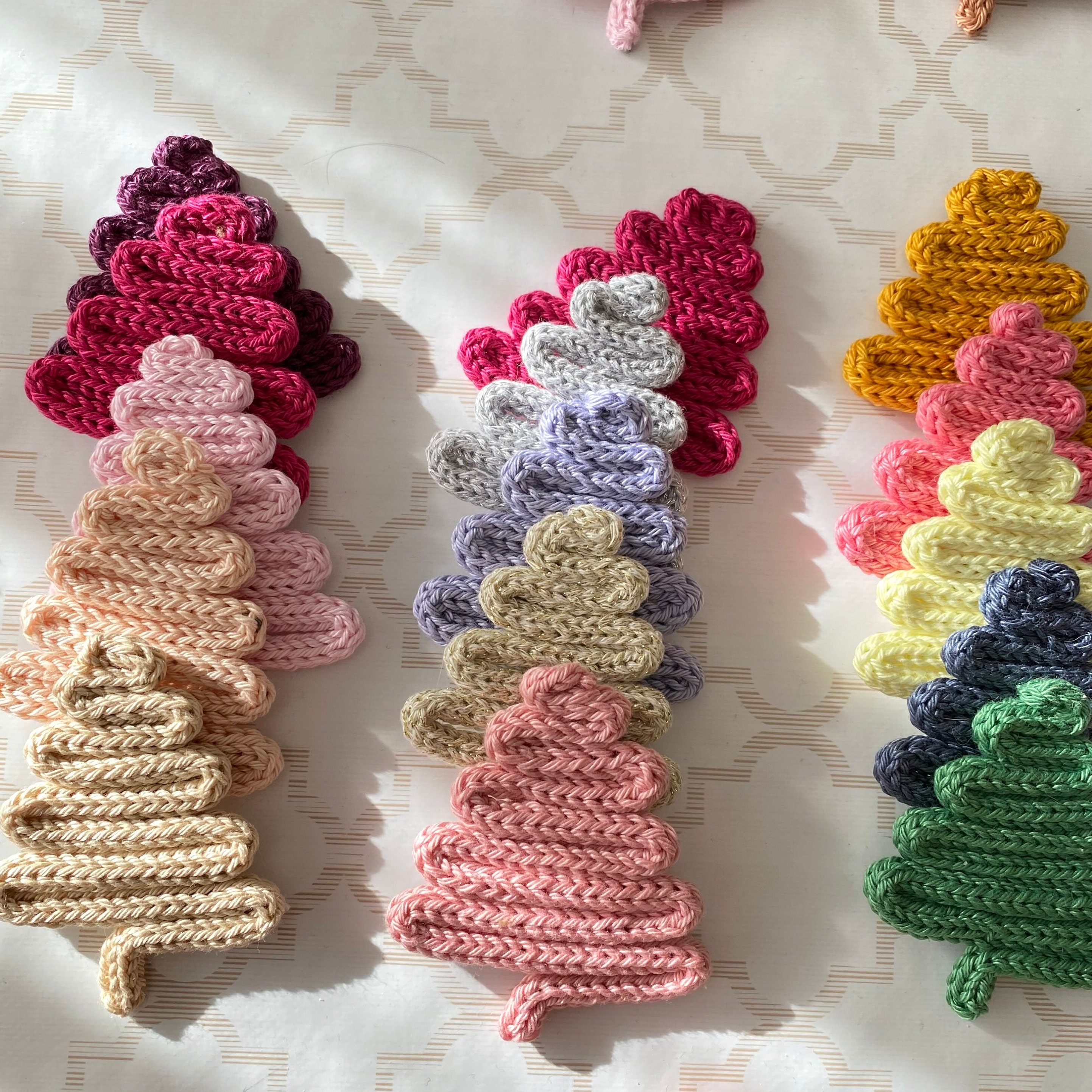 Mix and Match Colorful Christmas Tree Ornaments, Knitted Ornament ...