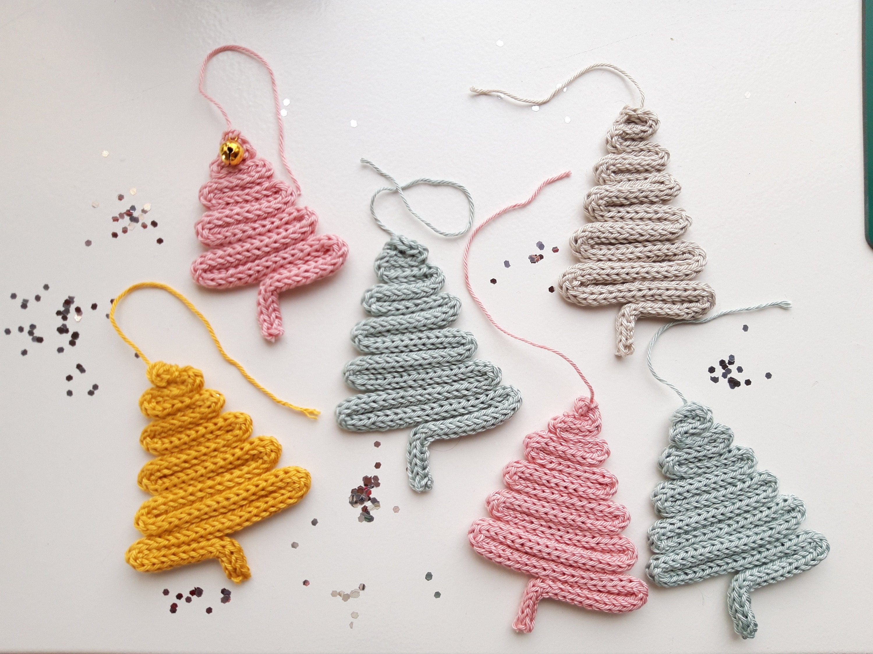 Mix and Match Colorful Christmas Tree Ornaments, Knitted Ornament ...