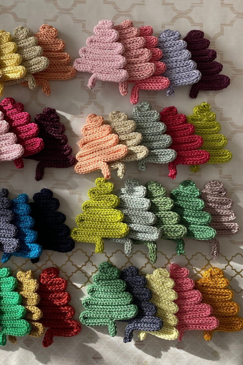 Mix and Match Colorful Christmas Tree Ornaments, Knitted Ornament ...