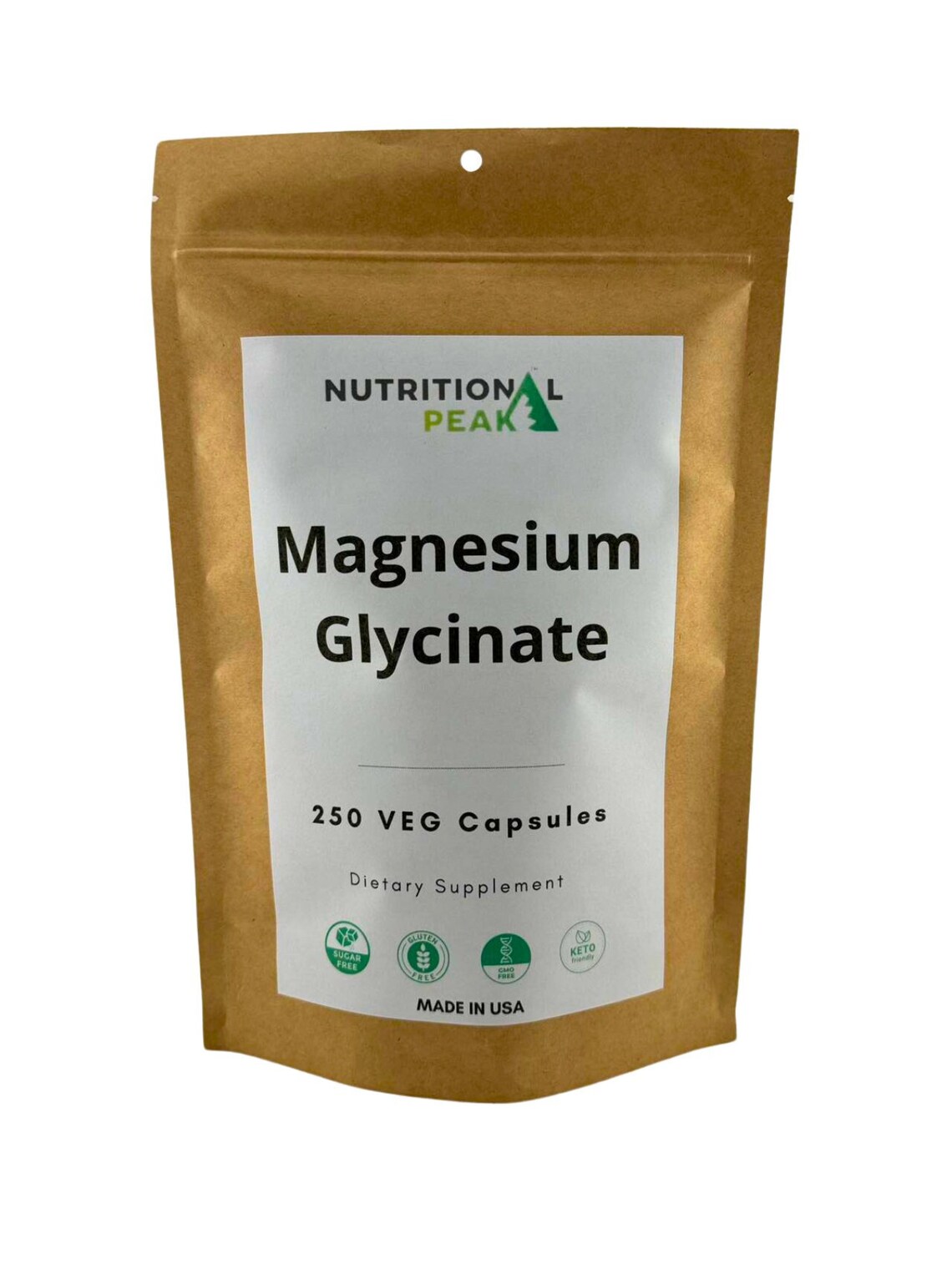 Nutritional Peak Magnesium Glycinate – 250 VEG Capsules – Made in USA ...