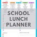 School Lunch Planner, Weekly Lunch Meal Prep, Easy Lunches for Kids ...