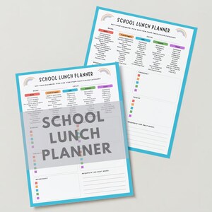 School Lunch Planner, Weekly Lunch Meal Prep, Easy Lunches for Kids ...