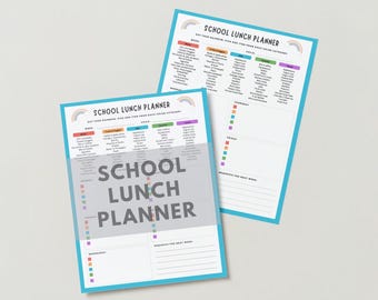 School Lunch Cheat Sheet, Lunch Planner Printable, Easy Lunches for ...