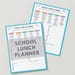 School Lunch Planner, Weekly Lunch Meal Prep, Easy Lunches for Kids ...