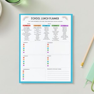 School Lunch Planner, Weekly Lunch Meal Prep, Easy Lunches for Kids ...