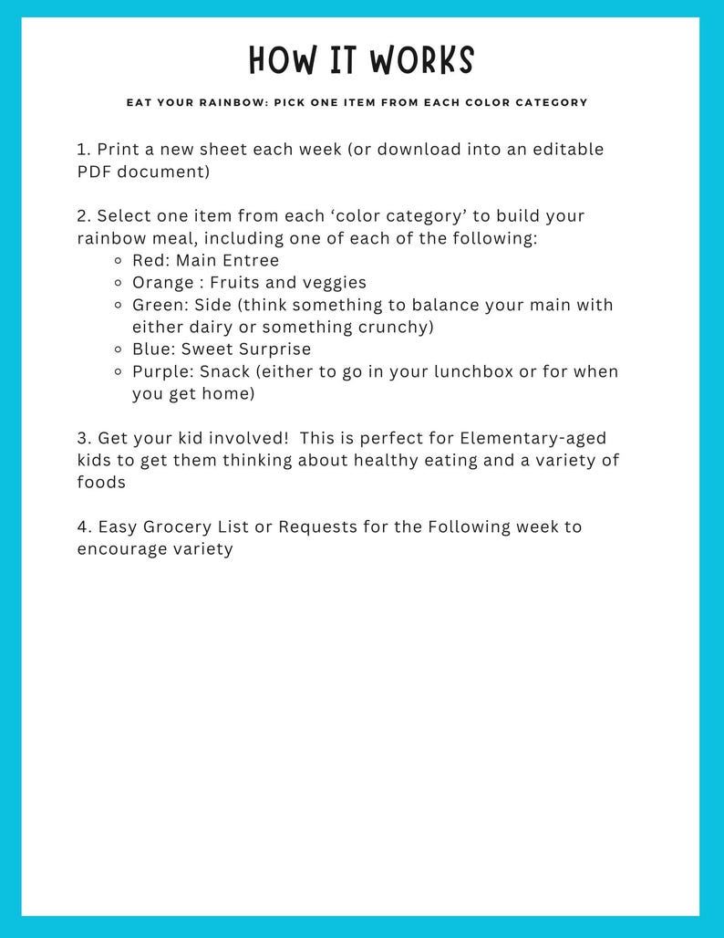 School Lunch Planner, Weekly Lunch Meal Prep, Easy Lunches for Kids ...