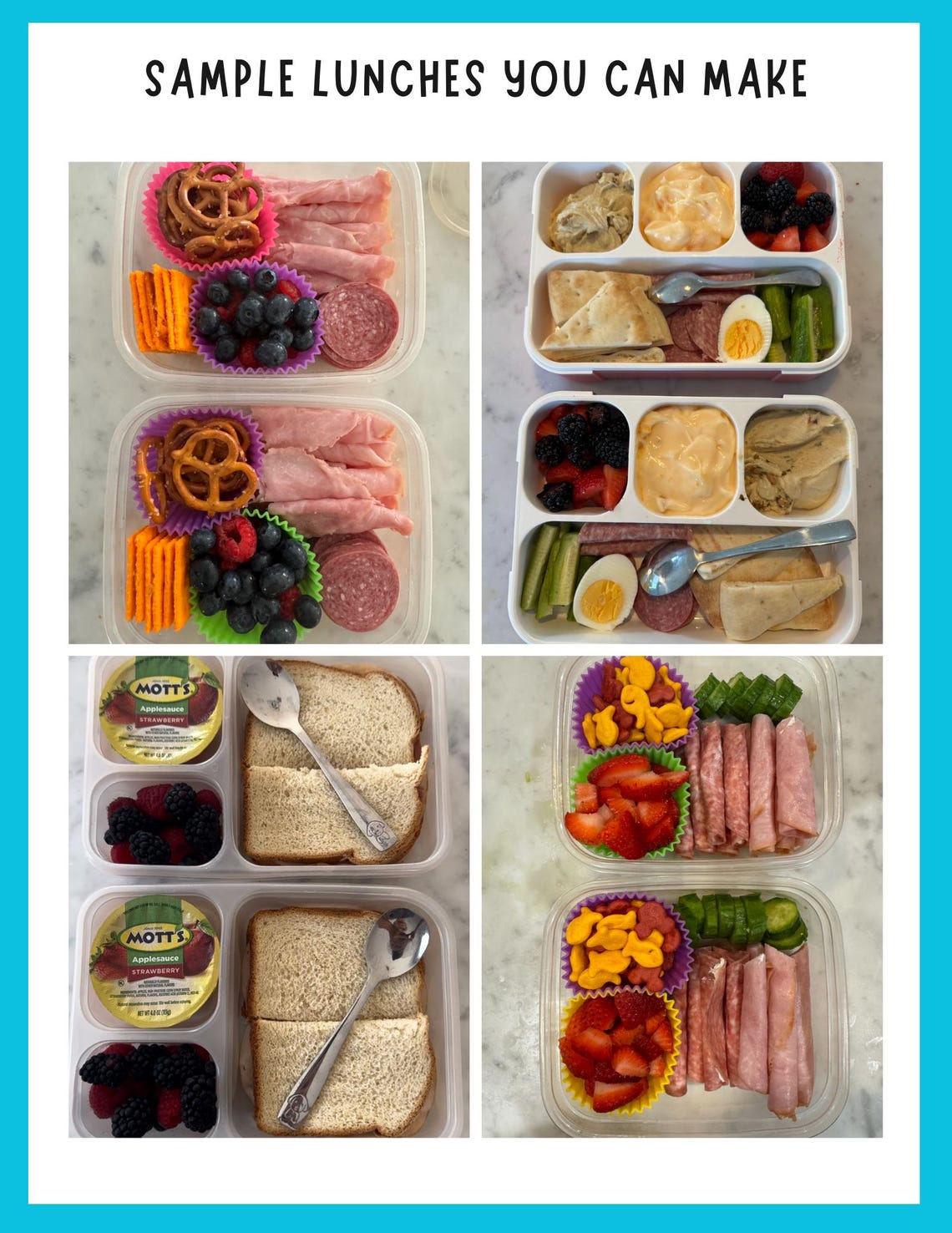 School Lunch Planner, Weekly Lunch Meal Prep, Easy Lunches for Kids ...