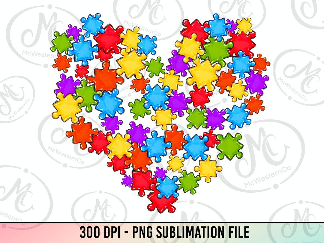 Autism Hearts Png Sublimation Design Download, Autism Awareness Png ...