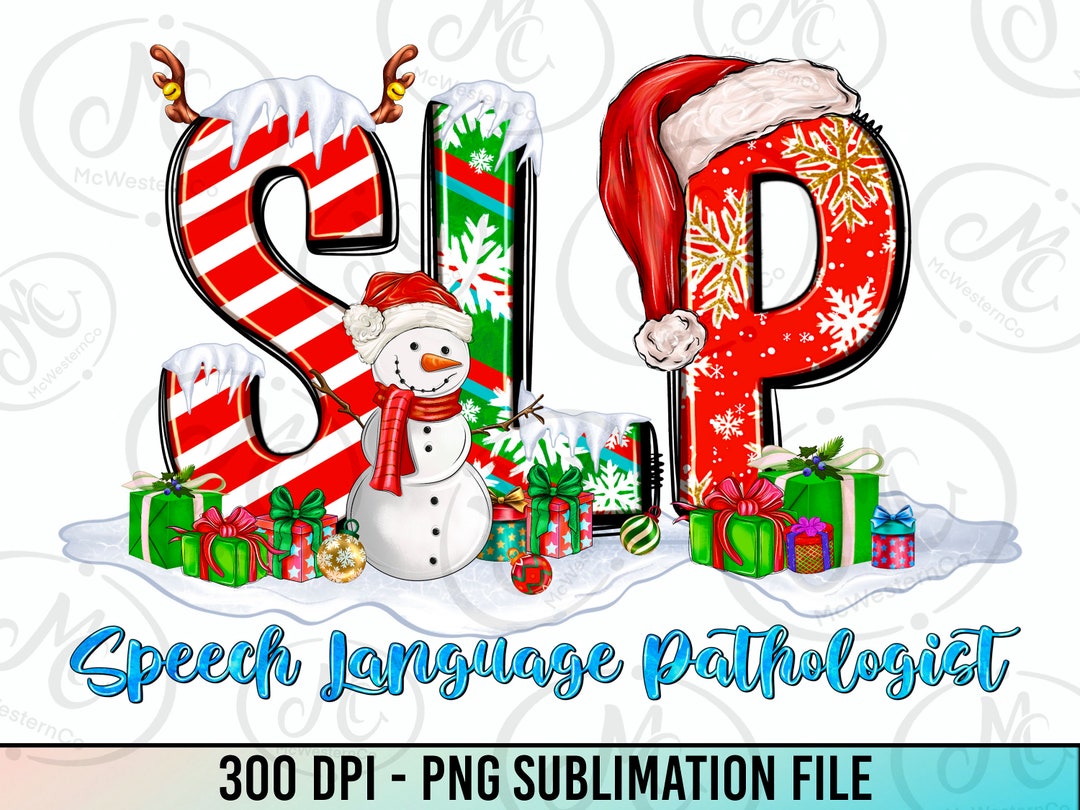 SLP Speech Language Pathologist Png, SLP Christmas Png, Speech Therapy ...