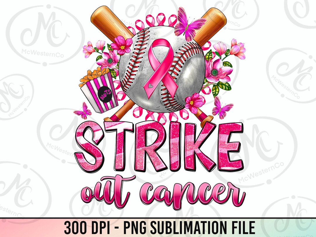 Breast Cancer Png, Strike Out Breast Cancer, Pink Ribbon Baseball Png, Baseball Breast Cancer ...