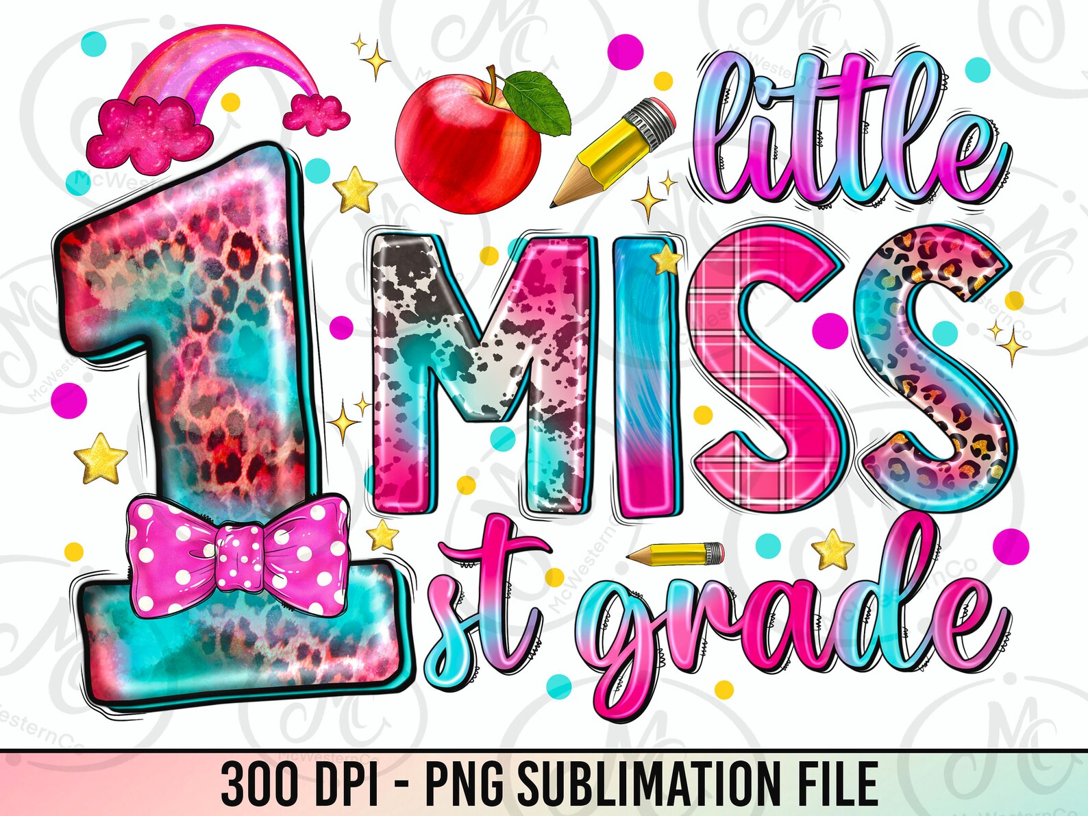 Little Miss First Grade Png Sublimation Design Download 1st - Etsy