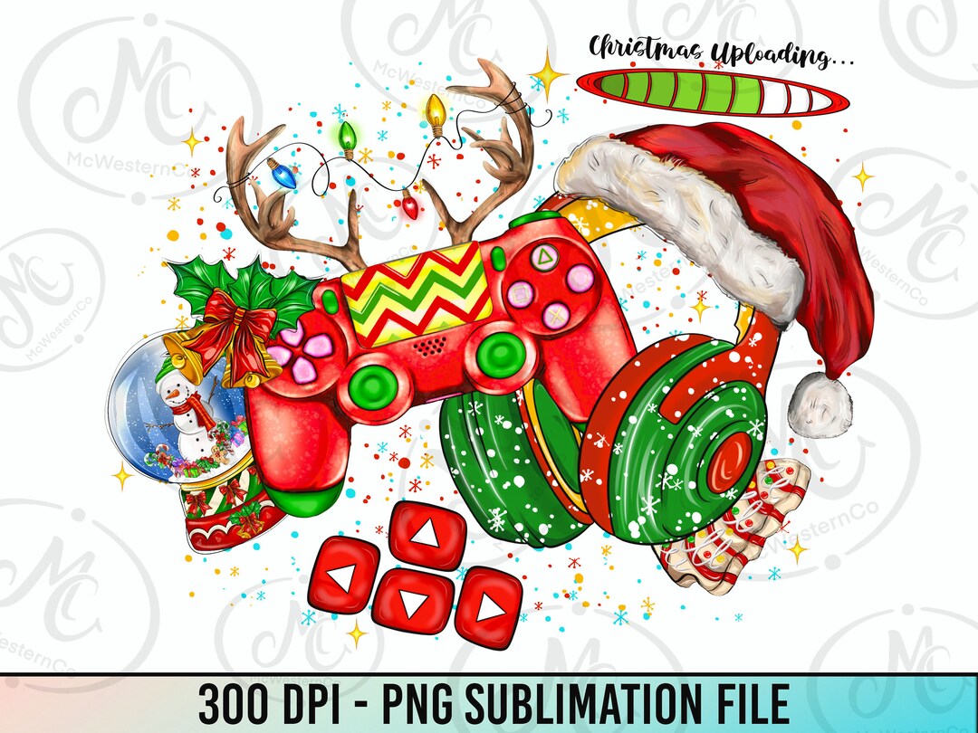 Gamer Christmas Game Controller Png Sublimation Design Download ...