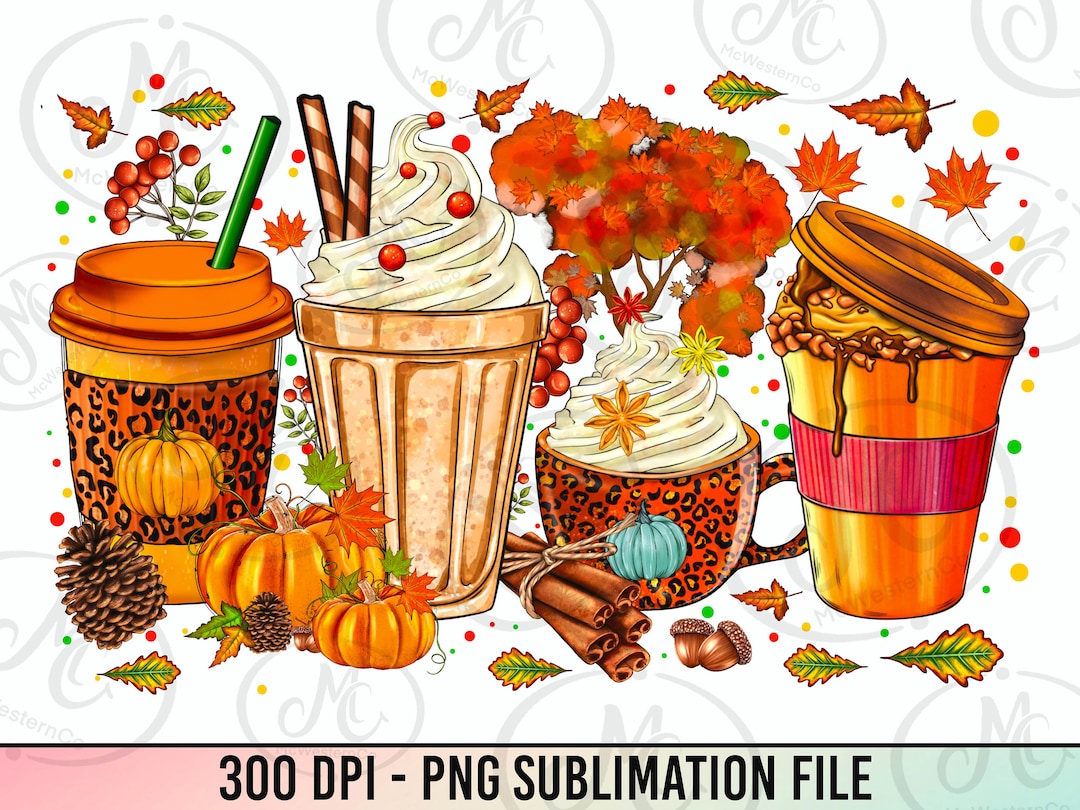 Thanksgiving Coffee Cups Png, Thanksgiving Png, Coffee Cups Png ...