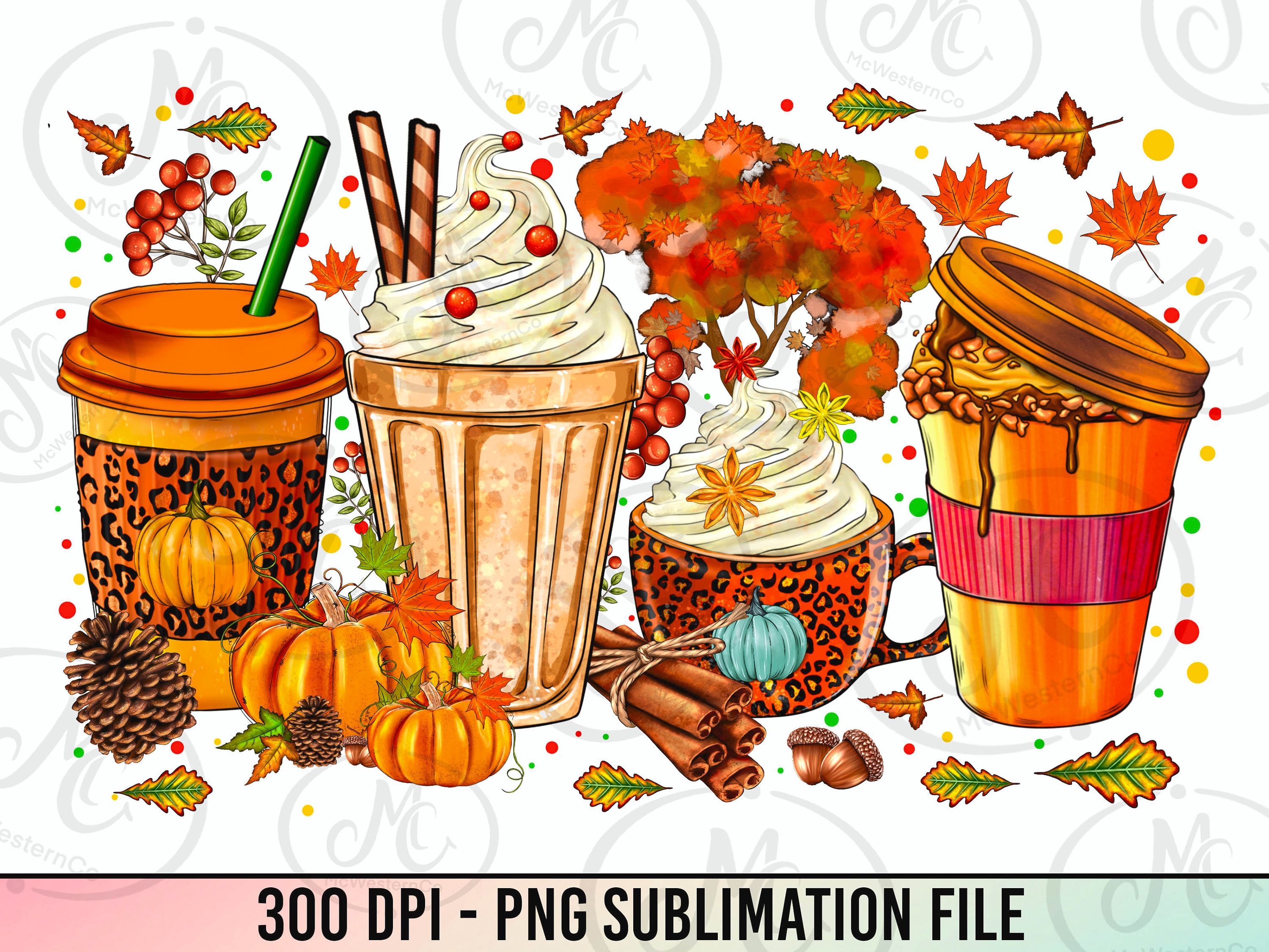 Thanksgiving Coffee Cups Png Thanksgiving Png Coffee Cups - Etsy
