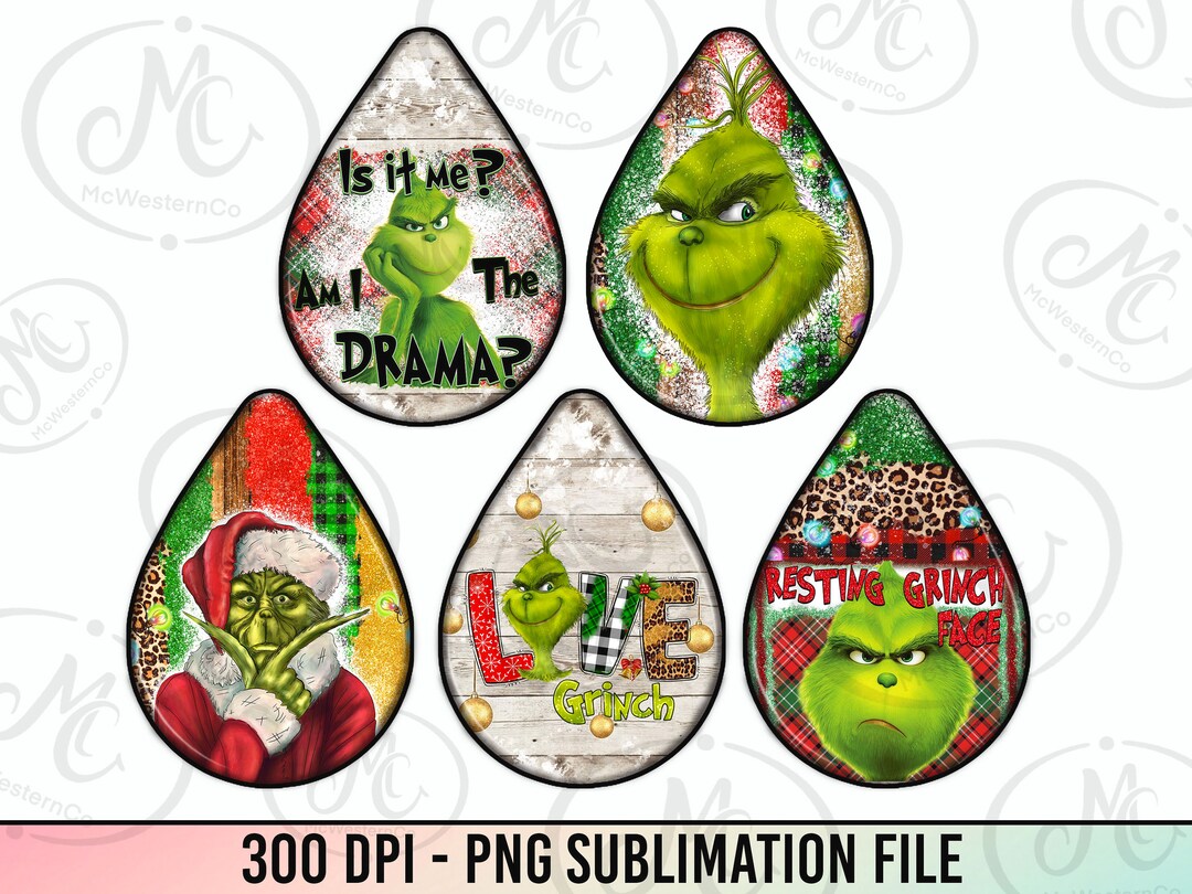 Christmas Character Teardrop Earring Png Sublimation Design Download ...