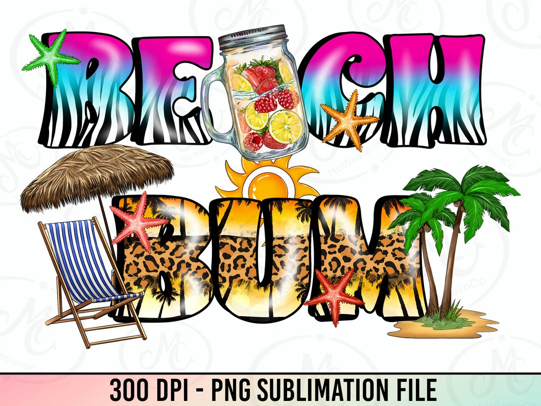 Beach Bum Png Sublimation Design Download, Hello Summer Png, Summer ...
