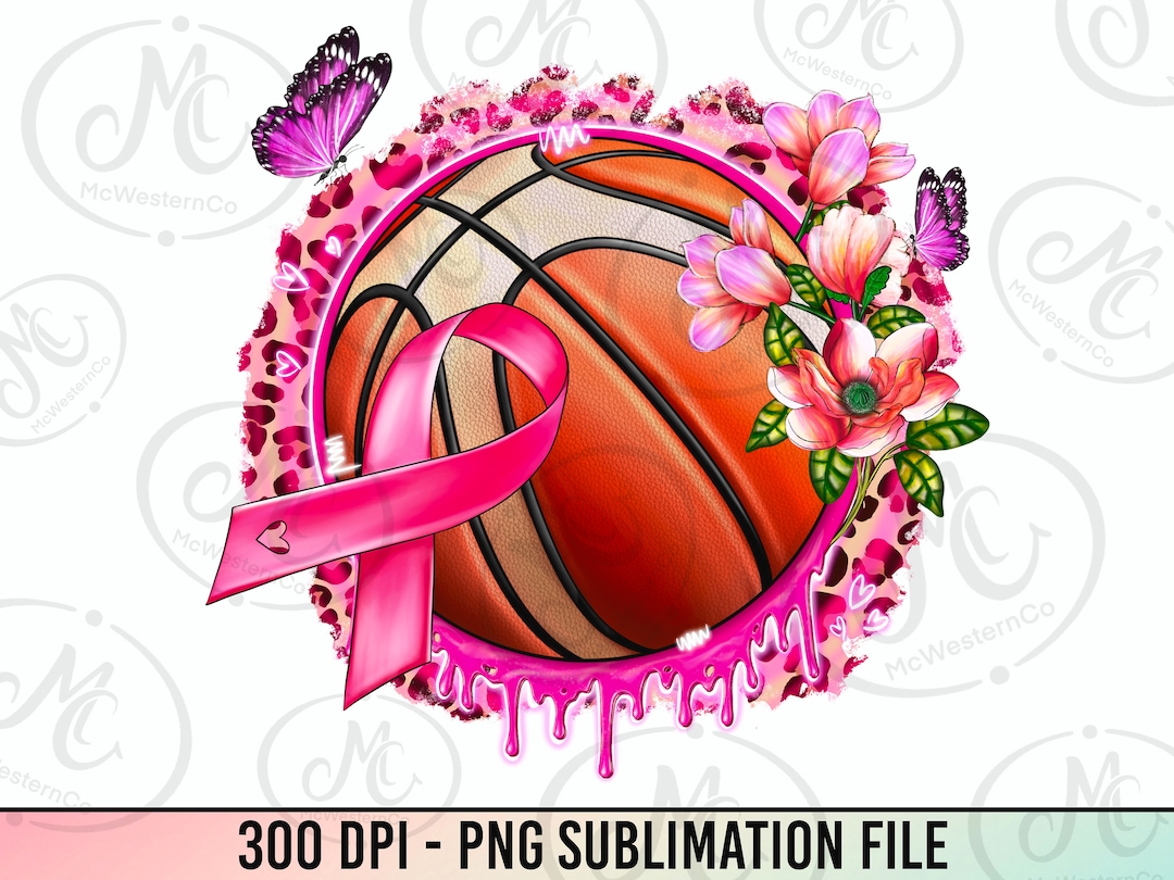 Basketball With Ribbon Png,cancer Ribbon With Basketball Png, Cancer ...