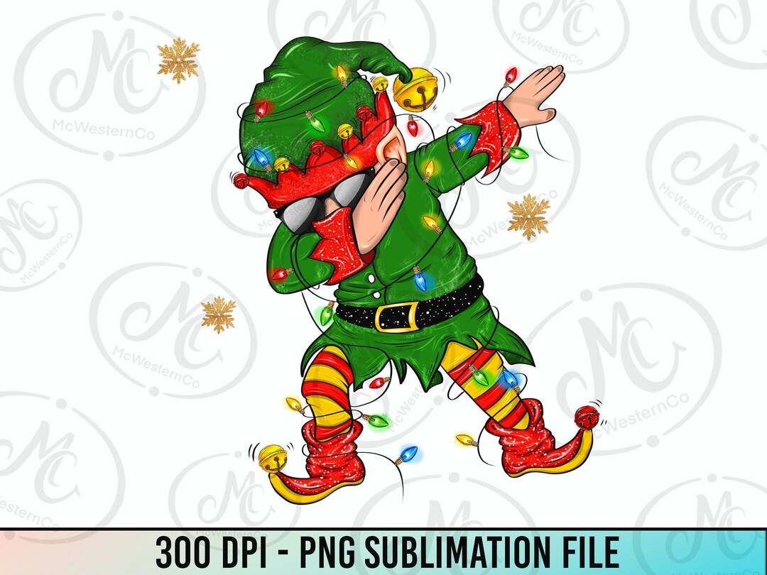 Dabbing Elf Png Sublimation Design Download, Christmas Png, Merry ...