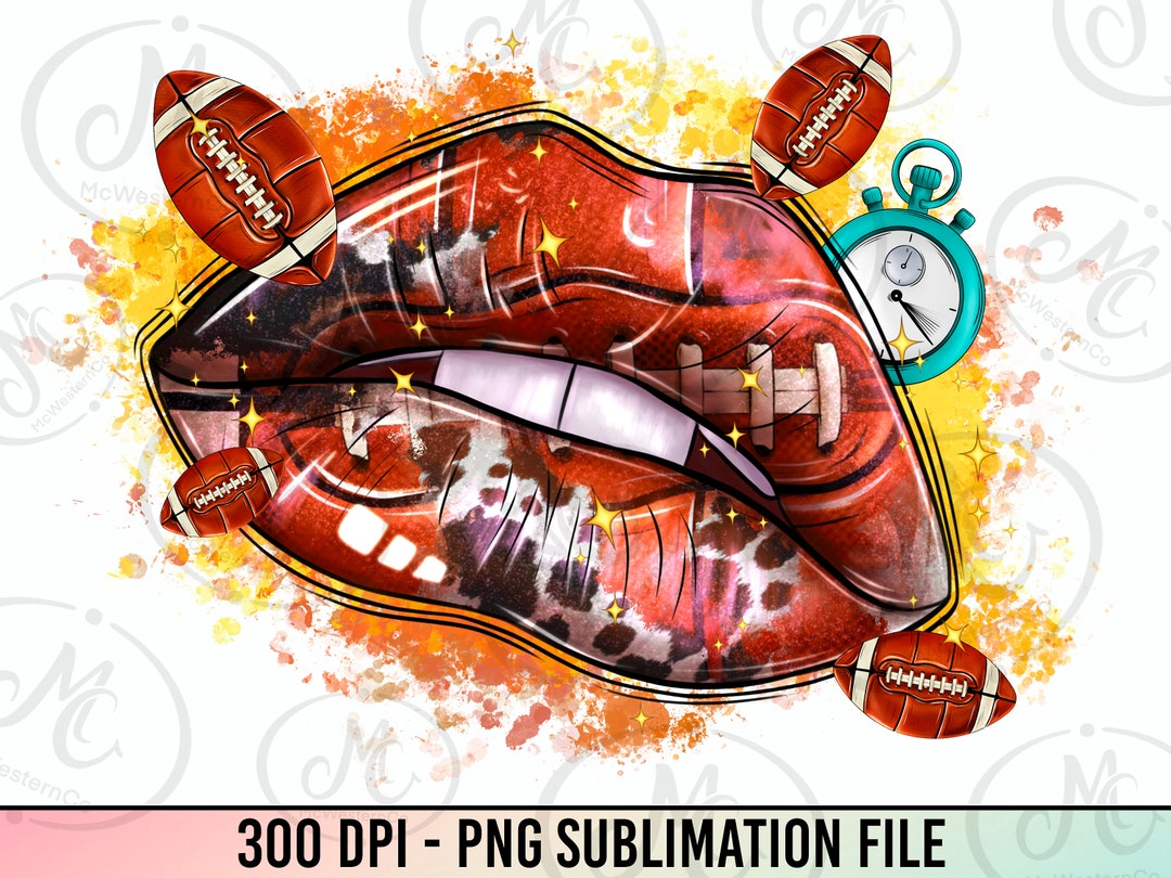 American Football Lips Png Sublimation Design Download, Football Game ...