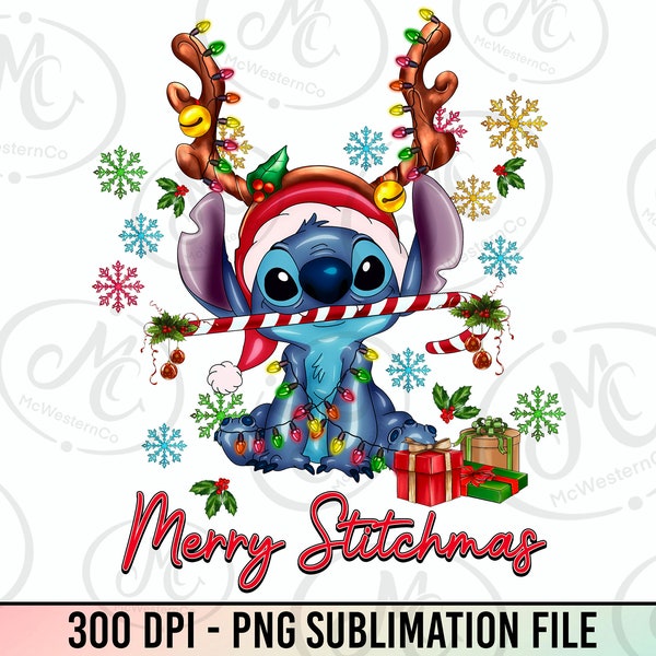 Stitch Merry Christmas Png - Etsy