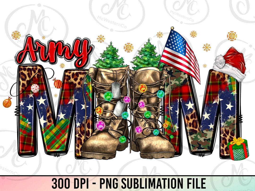 Christmas Army Mom Png Sublimation Design Download, Merry Christmas Png ...