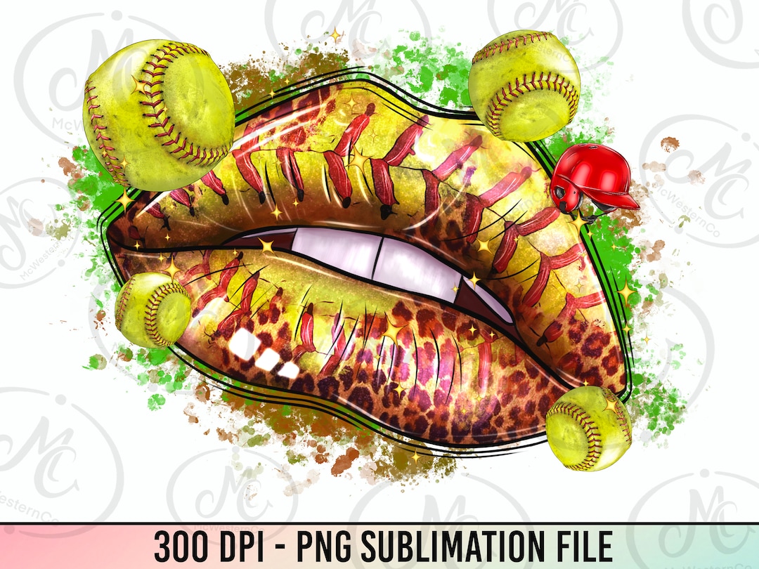 Softball Lips Png Sublimation Design Download, Softball Game Png, Softball Lips Png, Sport Png ...