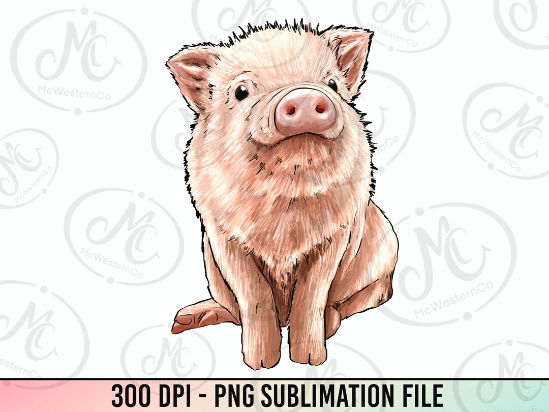 Pig Png Sublimation Design Download, Hand Drawn Pig Png, Cute Pig Png ...