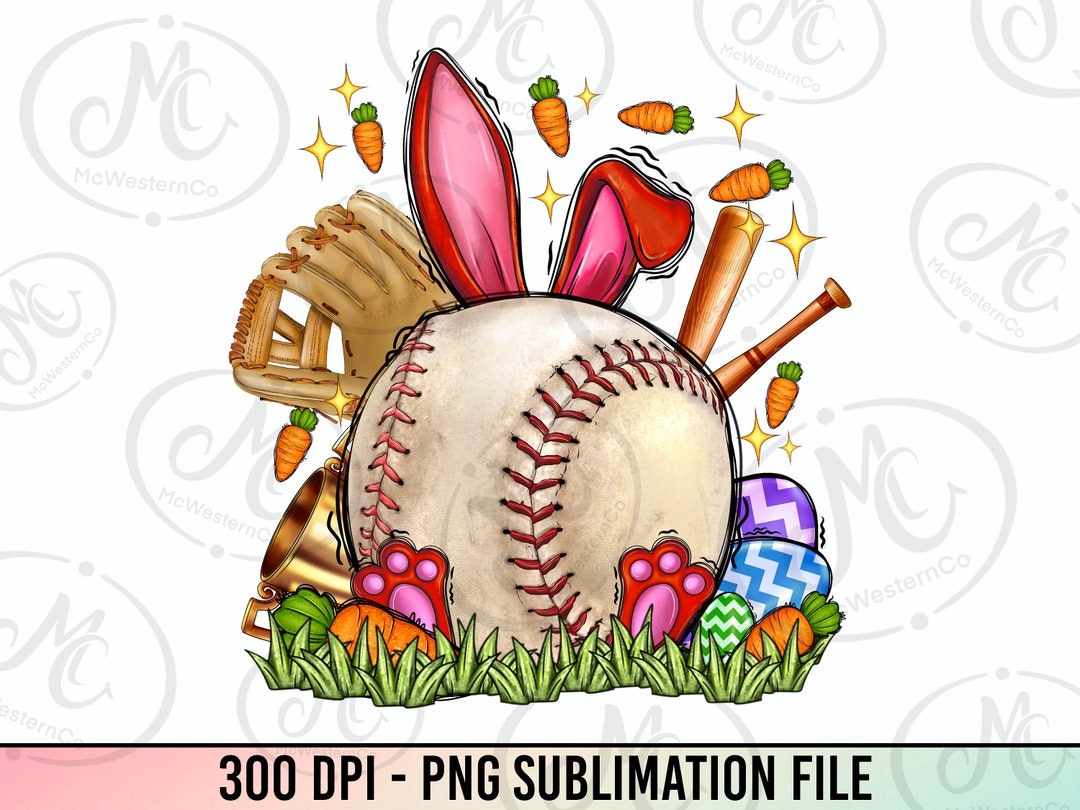 Baseball Ball Easter Day Png Sublimation Design, Easter Bunny Png ...