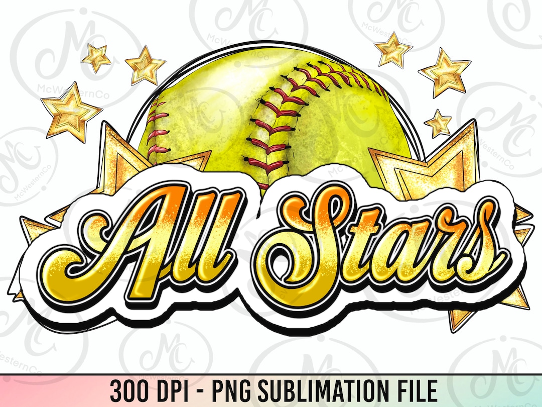 All Stars Softball Png Sublimation Design, Softball Team Png, Sport Png ...