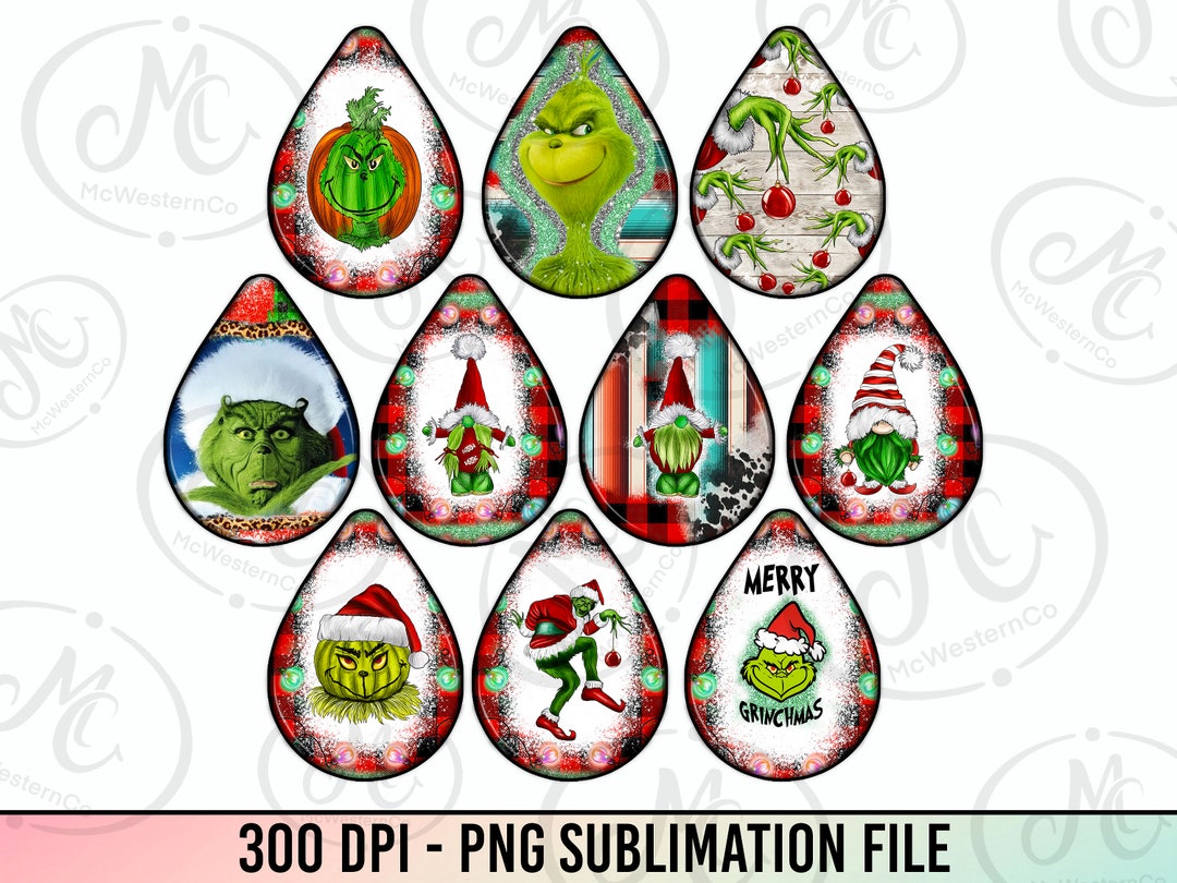 Christmas Character Teardrop Earring Png Sublimation Design Download ...