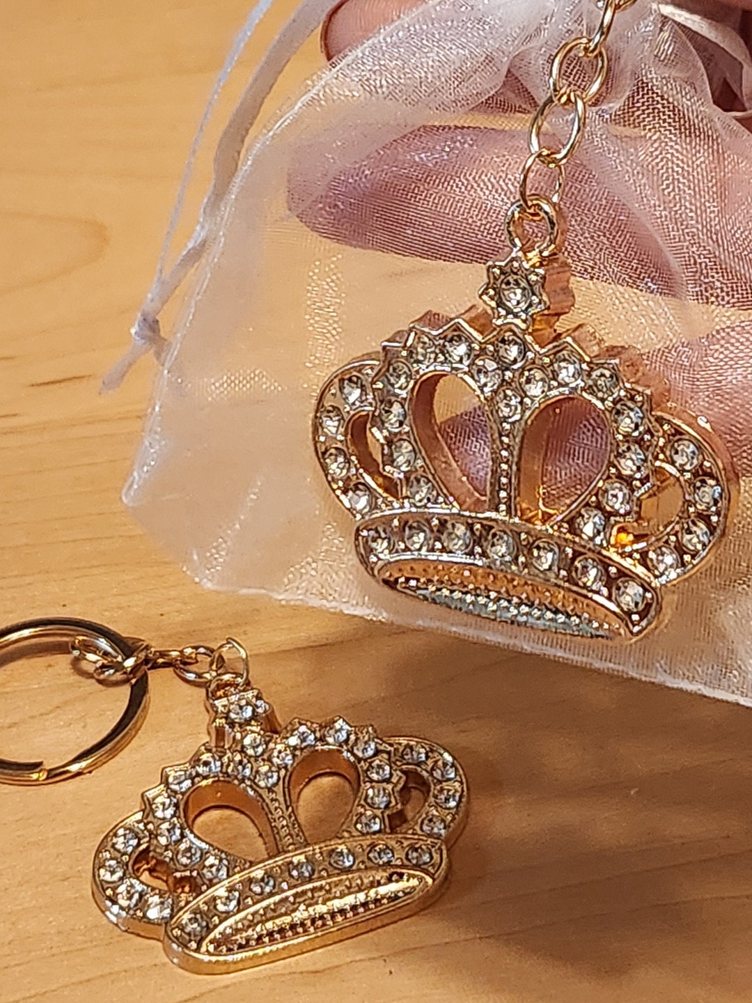 Gold Crown Keychain/wedding, Baptism, Quinceanera Party Favors With ...