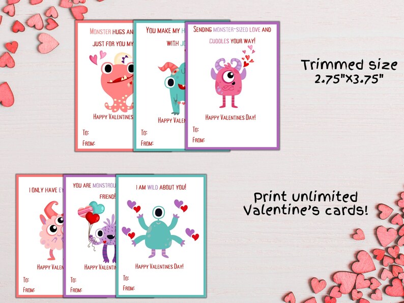 Editable Monsters Valentine's Day Cards , Valentine's Day Classroom ...