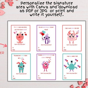 Editable Monsters Valentine's Day Cards , Valentine's Day Classroom ...