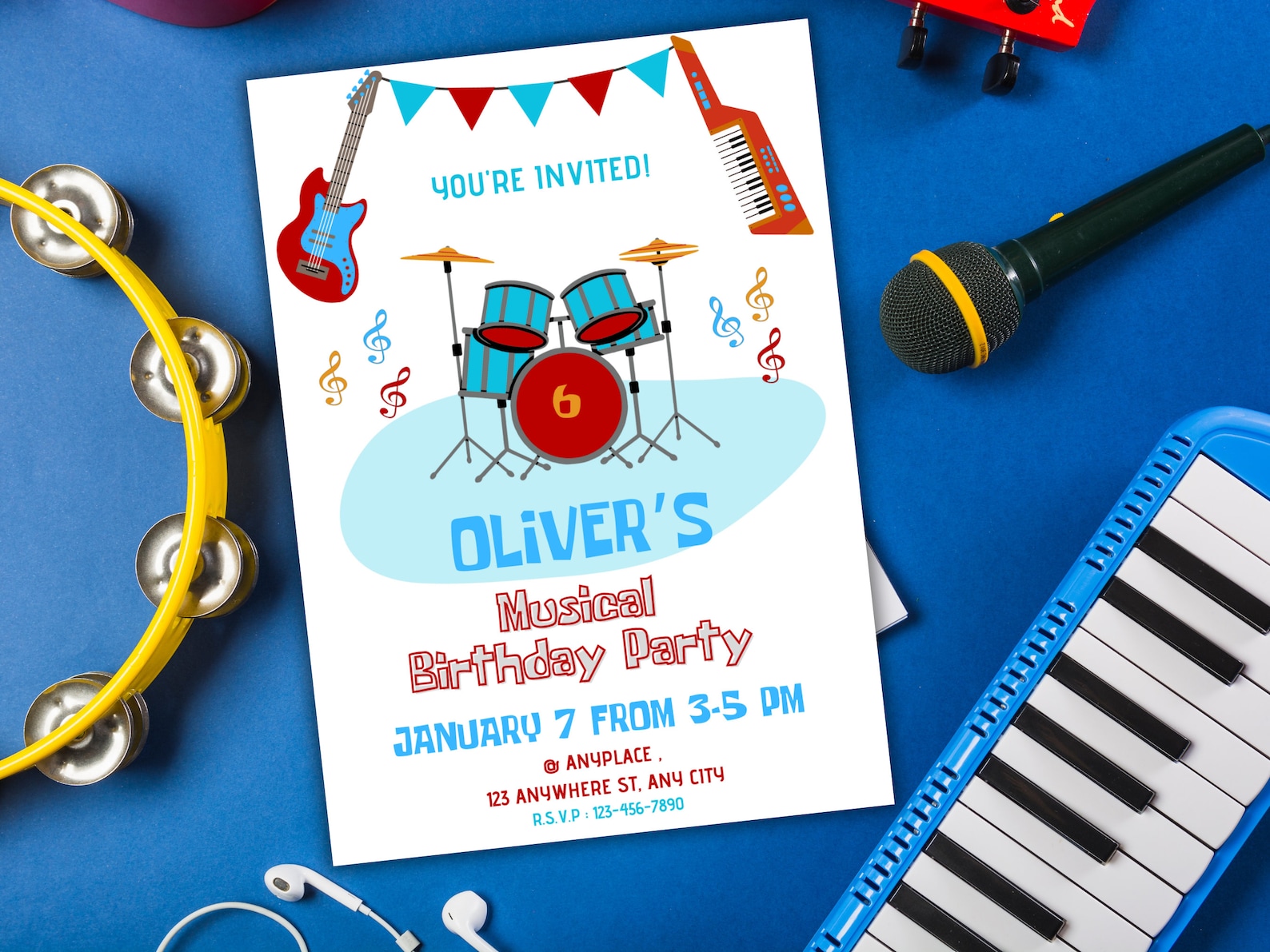 Musical Birthday Invitation Template, Editable Music Birthday Invite - Etsy