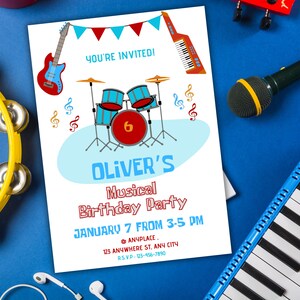 Musical Birthday Invitation Template, Editable Music Birthday Invite - Etsy