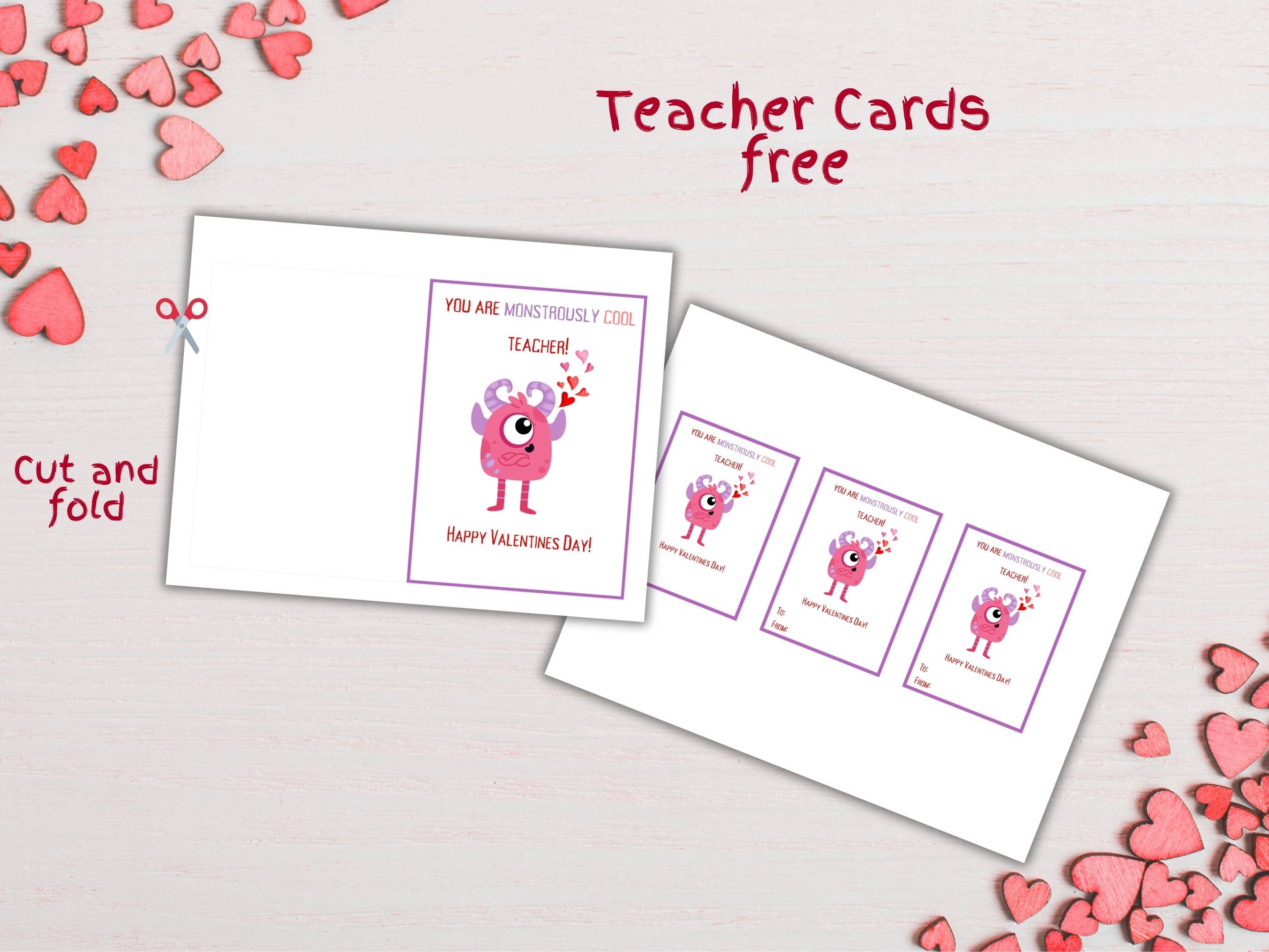 Editable Monsters Valentine's Day Cards , Printable Pun Valentine's Day ...