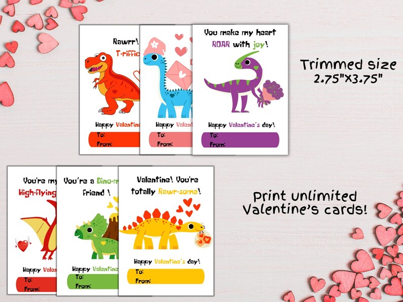 Editable Dinosaurs Valentine's Day Cards , Valentine's Day Classroom ...