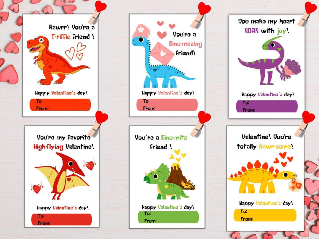 Editable Dinosaurs Valentine's Day Cards , Valentine's Day Classroom ...