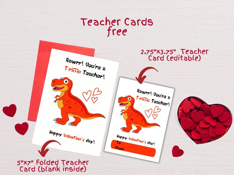 Editable Dinosaurs Valentine's Day Cards , Valentine's Day Classroom ...