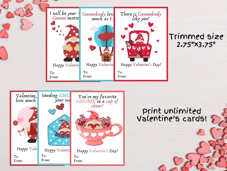 Editable Gnome Valentine's Day Cards , Valentine's Day Classroom Gift ...