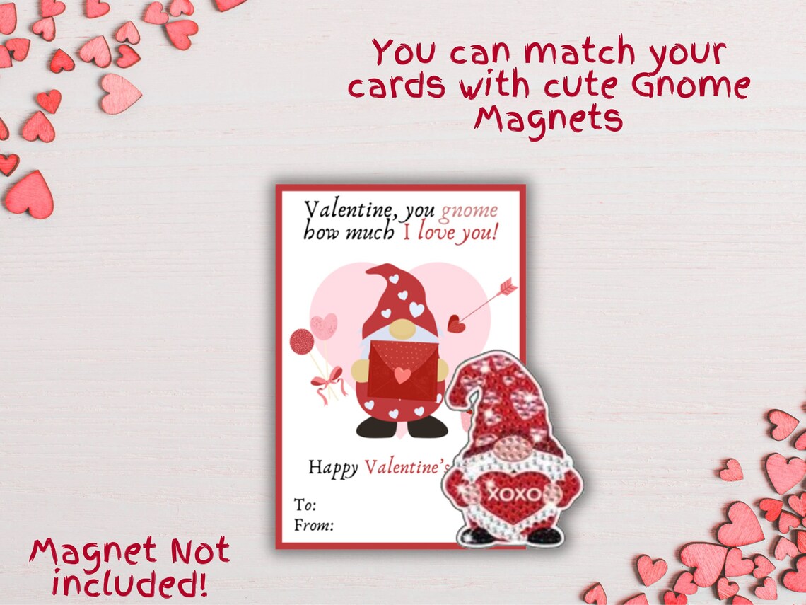 Editable Gnome Valentine's Day Cards , Valentine's Day Classroom Gift ...