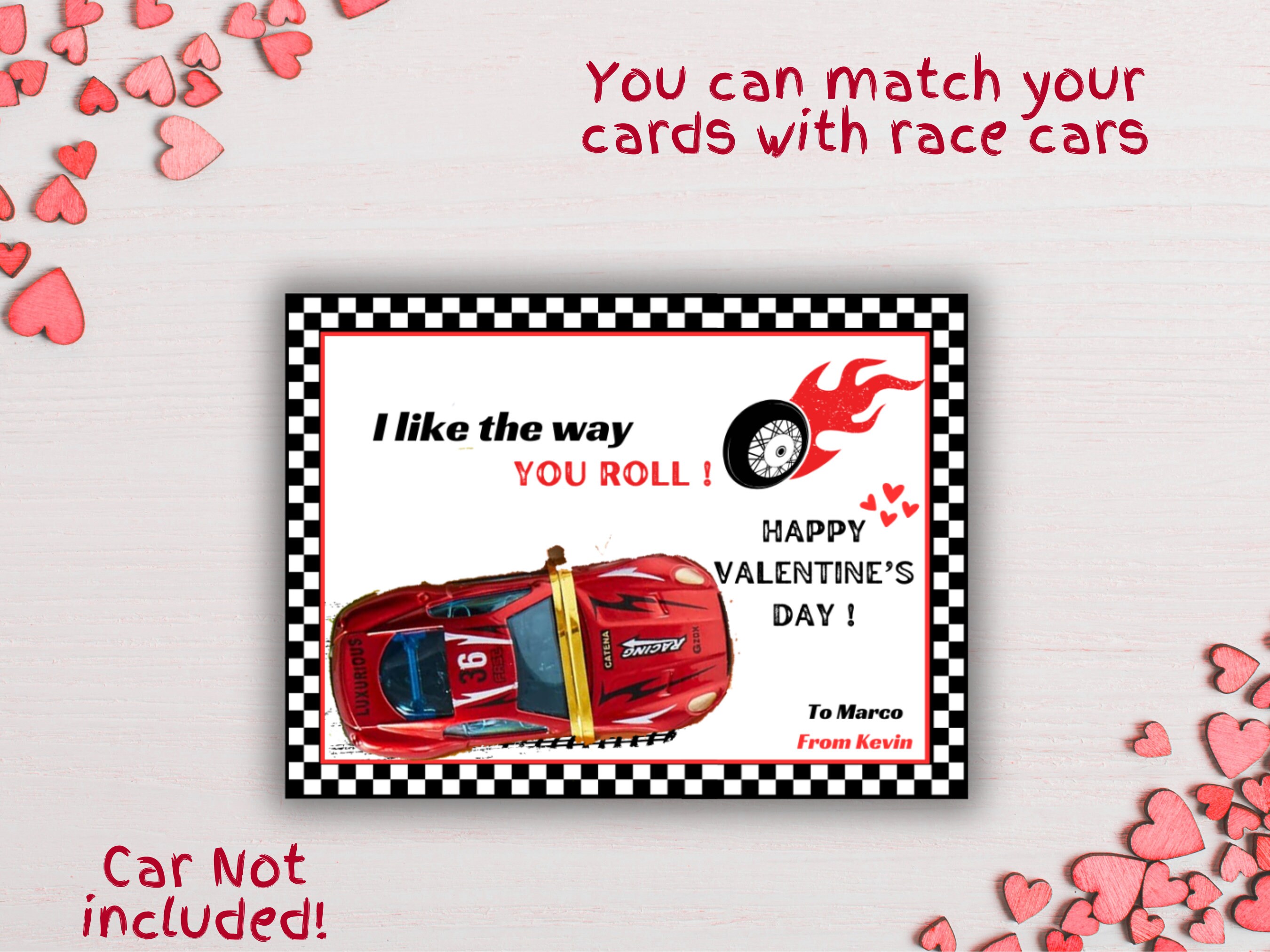 Editable Racing Cars Valentine's Day Cards , Valentine's Day Classroom ...