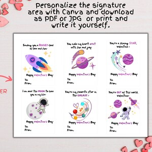 Editable Space Valentine's Day Cards, Valentine's Day Classroom Gift ...