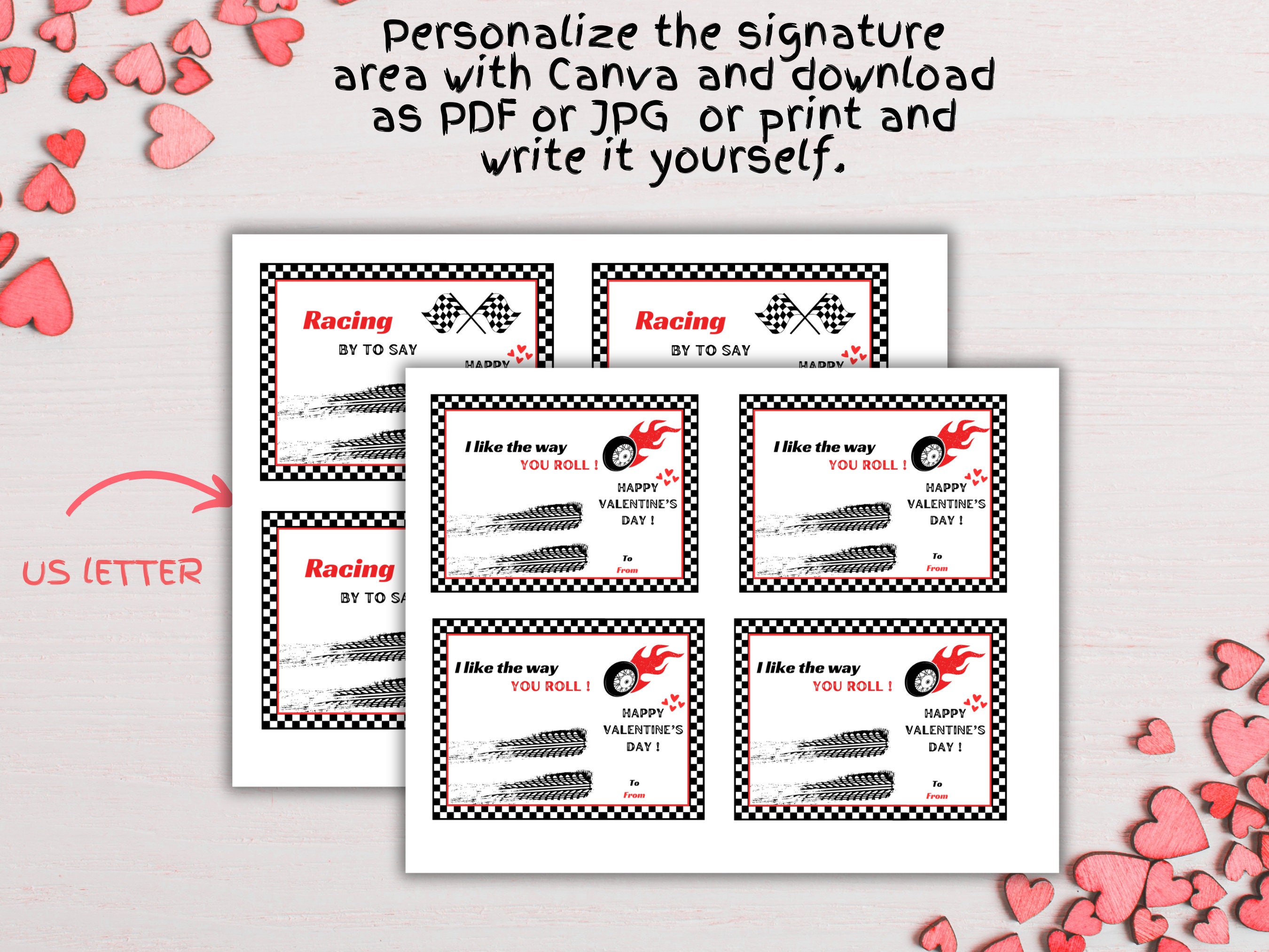 Editable Racing Cars Valentine's Day Cards , Valentine's Day Classroom ...