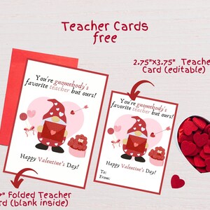 Editable Gnome Valentine's Day Cards , Valentine's Day Classroom Gift ...